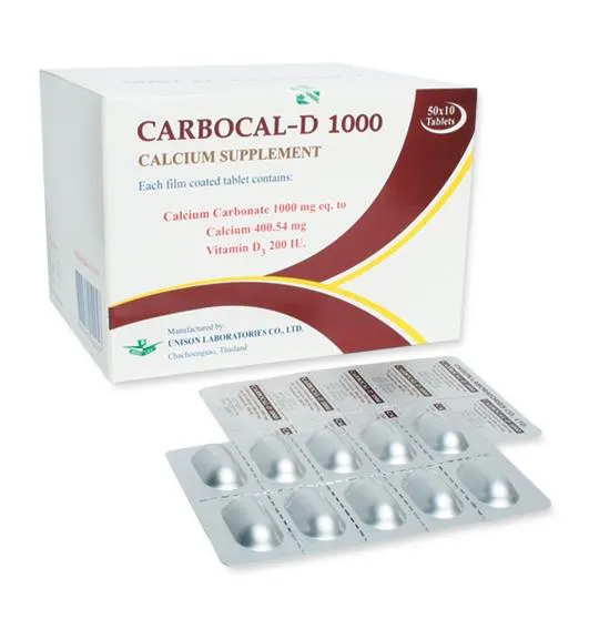 Carbocal-D 1,000mg UNISON (Box/500s) – บ้านยาชาลินน์ – Chalynn Pharmacy