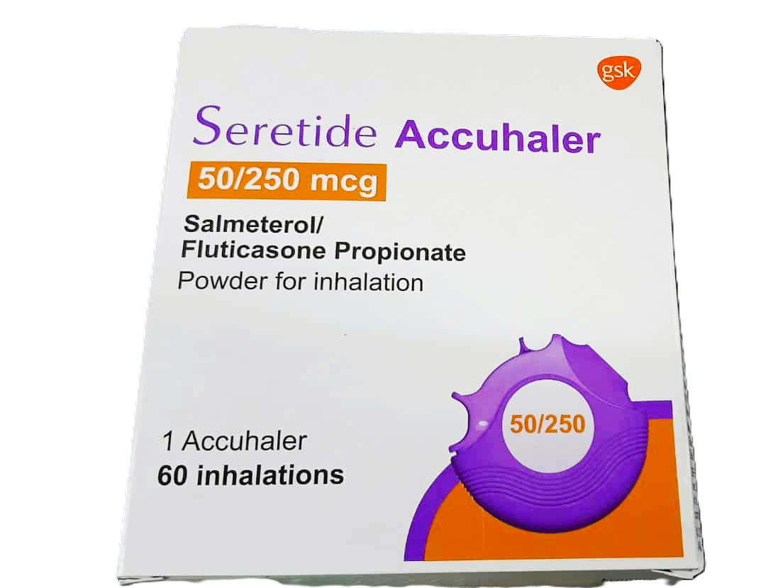 (ข.ย.10) Seretide Accuhaler 50mcg + 250mcg GSK (Box/60doses) – บ้านยา ...